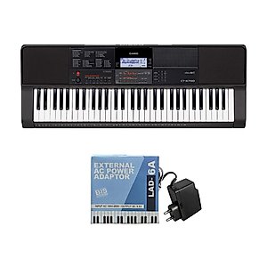 Casio CT-X700 61-Key Portable Keyboard and OnStage KS7190 Classic Single-X Keyboard Stand, Black