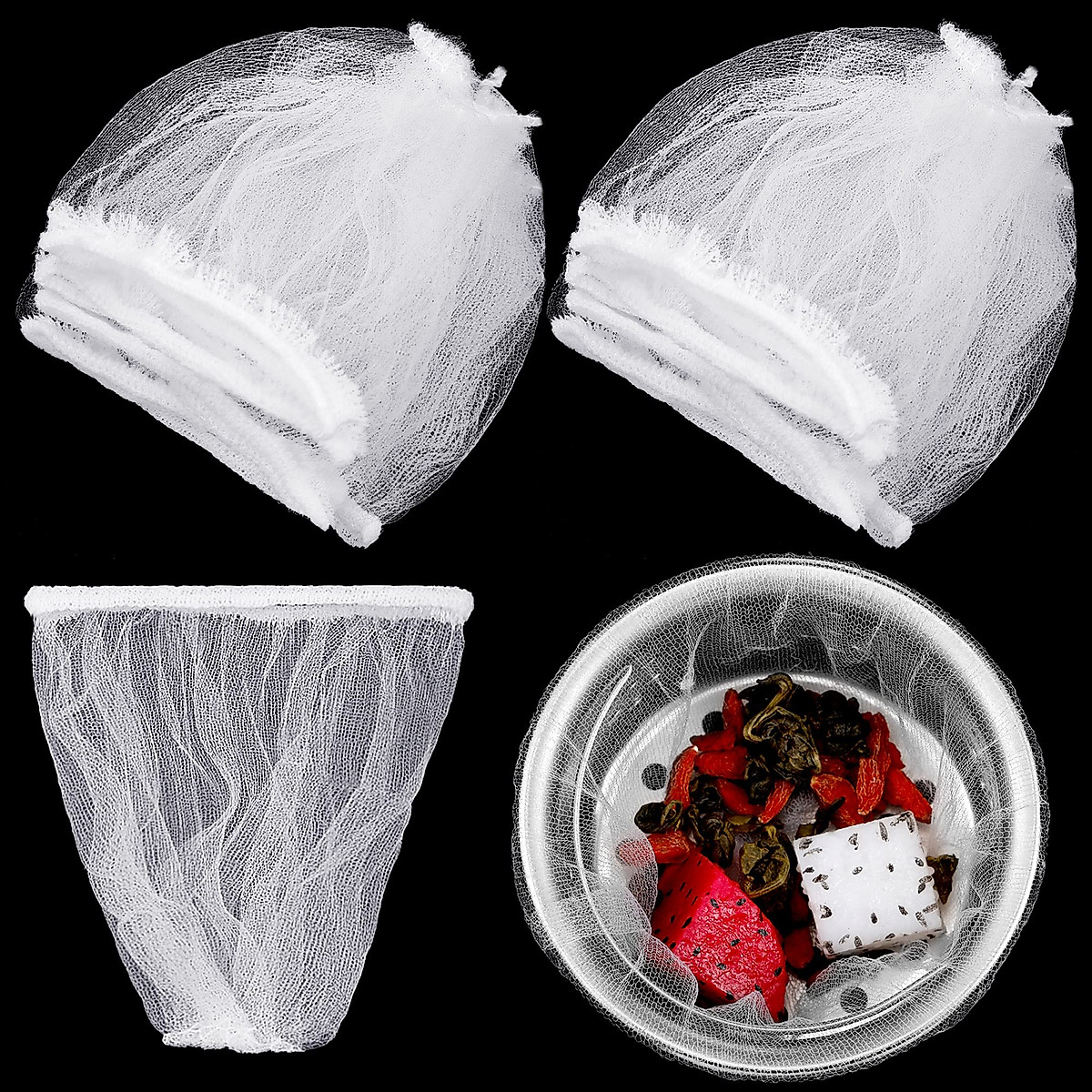 500 Pcs Disposable Mesh Sink Strainer Bags, Kitchen Sink Strainer Filter Mesh Bag Anti Clogging Elastic Kitchen Sink Strainer Mesh Trash Bag, Fits Most Sizes of Sink Strainer (3.9 x 4.3 Inch)