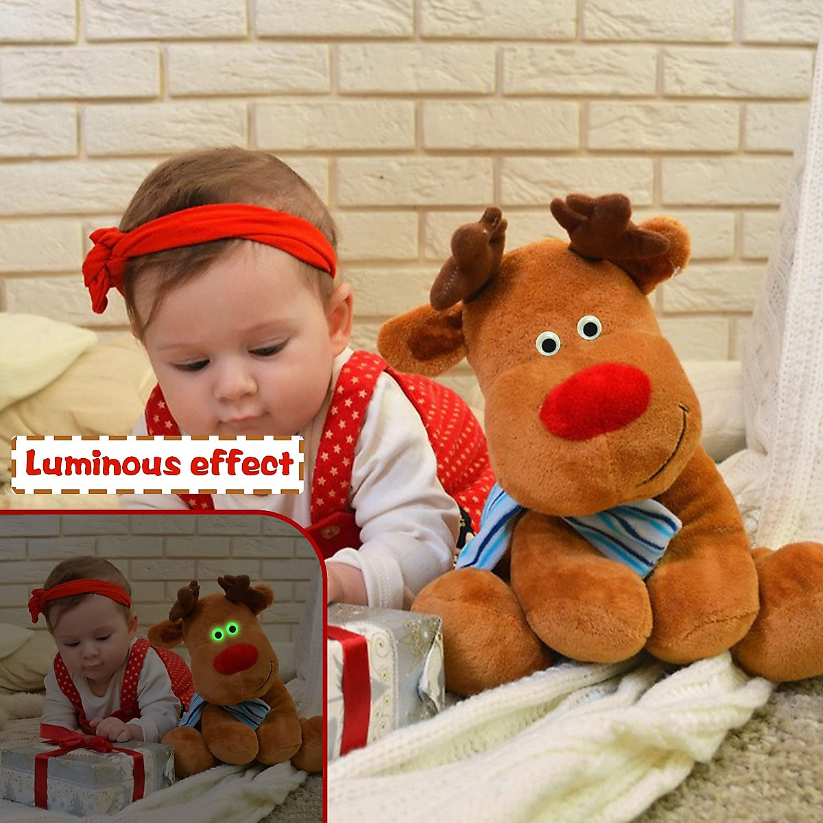 UPINS 300Pcs Googly Wiggle Eyes Self Adhesive, Glowing in Dark Eyes for Crafts Sticker 10 mm Sparkle Wiggle Eyes Suitable for Handicrafts DIY Halloween Christmas