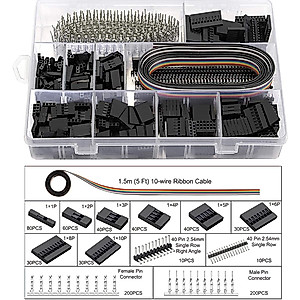 Qibaok Crimping Tool Kit Ratcheting Crimper with 1550PCS 2.54mm Dupont Connectors and 760pcs 2.54mm JST-XH Connectors for AWG 26-20(0.1-0.5mm²)