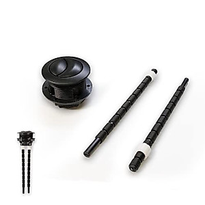 INVENOL Dual Push Toilet Flush Button Toilet Tank Black Colour Button Round Shape Toilet Push Buttons Bathroom Accessories (for 3.8cm to 4.6cm)