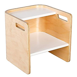 ECR4Kids Bentwood Multipurpose Cube Chair, Kids Furniture, Natural/White