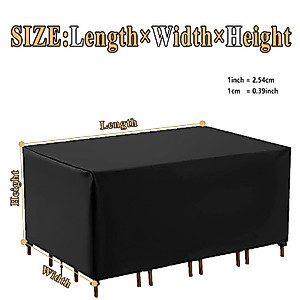 Patio Furniture Covers 45x37x24in /LxWxH Outdoor Furniture Covers Waterproof Covers for Outdoor Furniture General Purpose Sectional Sofa Set Covers, Rectangular Heavy Duty 420D for Deck, Lawn