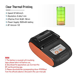 Bobique GOOJPRT PT-210 Portable Thermal Printer Handheld 58mm Receipt Printer for Retail Stores Restaurants Factories Logistics