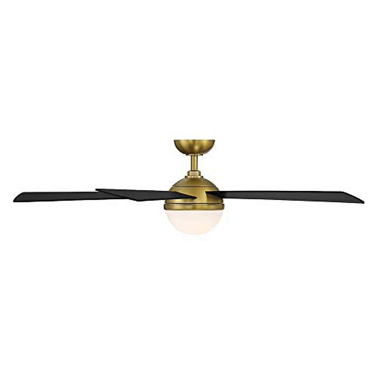 WAC Smart Fans Eclipse Indoor and Outdoor 5-Blade Ceiling Fan 54in Satin Brass Matte Black with 3000K LED Light Kit and Remote Control works with Alexa and iOS or Android App