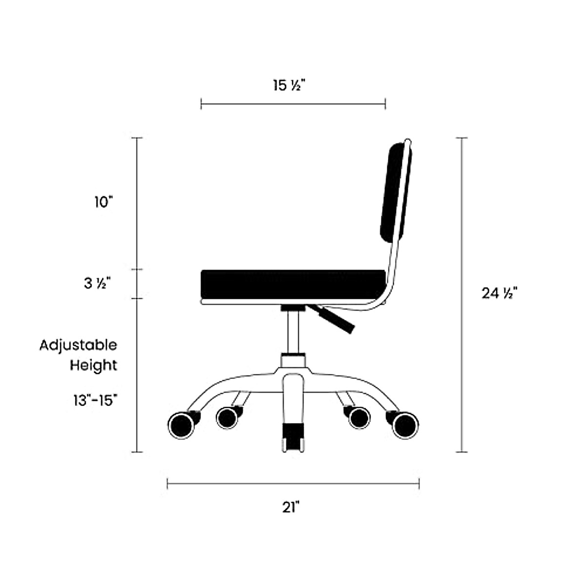 Salon Nail Pedicure Stool Pedicure Chair DAYTON BLACK Pneumatic, Adjustable, Rolling Salon Furniture & Equipment