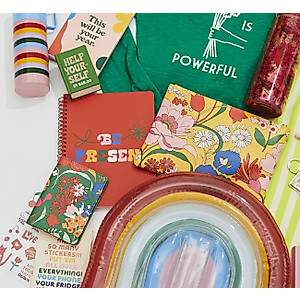 ban.do Yellow Floral Get It Together Leatherette Wristlet Pouch, 10" x 7", Superbloom