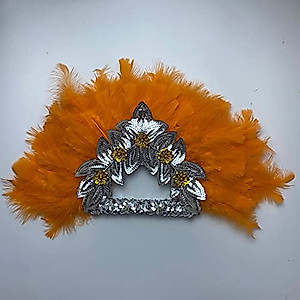 Msbfea Big Size Evantaille Mariage Africain Feather Fan Ladies Wedding Red Color Turkey Feather Fan for Bride Feather Nigerian - 32cmx55cm Color 125