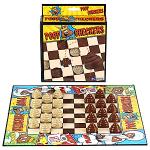 Poop Checkers Game, Poo Gag Gift White Elephant, Poop Game Checkers Set. Poop Emoji Party Supplies, Hilarious Game, Immature People. Scout Game, Kids, Teams, 2 Player Games for Adults. Ages 8-99.