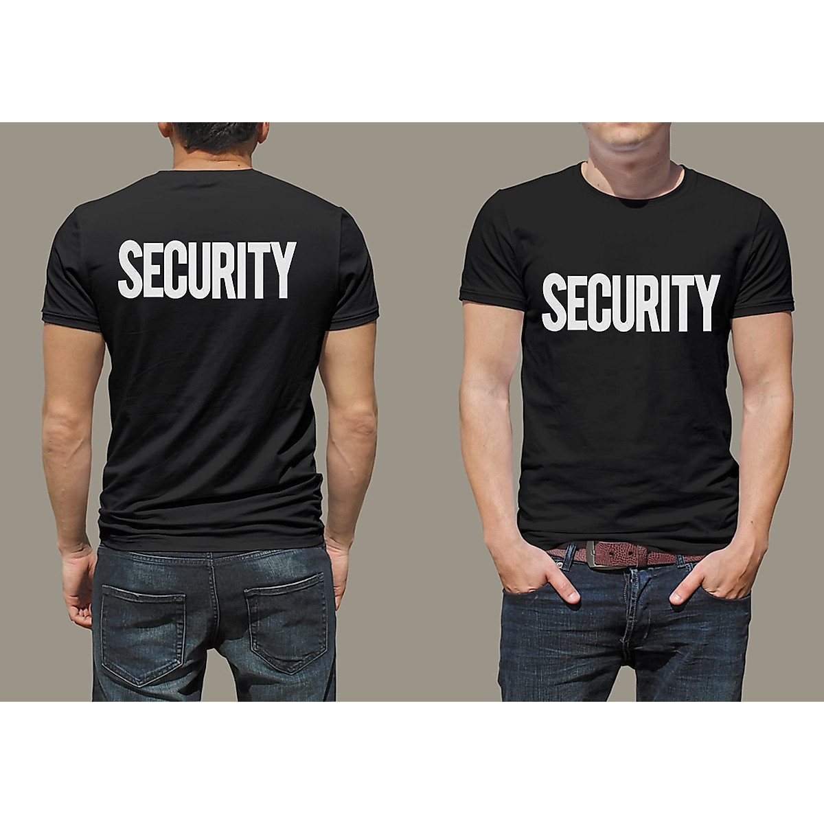 fresh tees Security T-Shirt 2 Sided Front Back Print | Event Safety Guard Staff | Graphic Tee for Men (Small,Black)