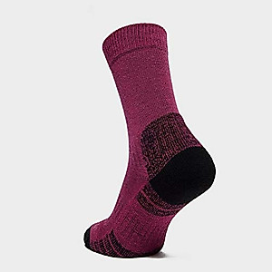 Bridgedale Women's Lightweight Boot Height - Merino Endurance Socks, Berry, Large