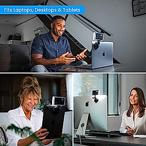 Lume Cube Video Conference Lighting Kit | Live Streaming, Video Conferencing, Remote Working | Lighting Accessory for Laptop, Adjustable Brightness and Color Temperature, Computer Mount Included