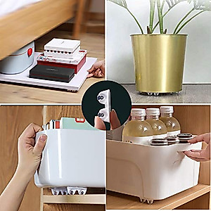 Adhesive Caster Wheels, Non Swivel Castors, Furniture Storage Box Pulley, Mini Self Adhesive Caster Wheels for Trash Can, Baby Toys Car, Cloth Bin, Container, Cabinet, Moving Carton (Pack of 8)