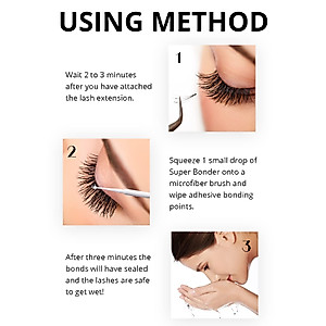 Super Bonder for Eyelash Extension Longer Retention Lash Glue Accelerator Eyelash Bonder for Lash Extensions Lash Sealant Lash Bonder Adhesive Companion Eyelash Extension Bonder -15ML
