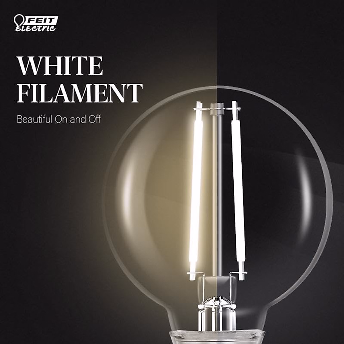 Feit Electric White Filament G25 E26 (Medium) Filament LED Bulb Daylight 40 Watt Equivalence 3 pk