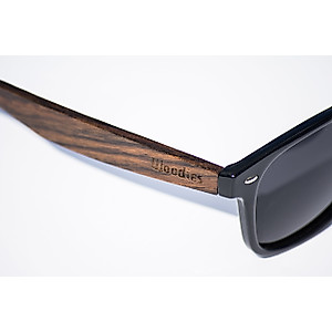 Woodies Six Wood Sunglasses Bulk All Walnut Wood Black Polarized Lenses 100% UVA/UVB Ray Protection