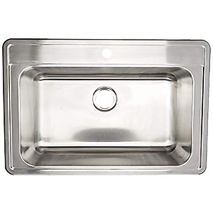 ZUHNE Drop In Kitchen, Bar and RV Stainless Steel Sink (33x22 Single Bowl)