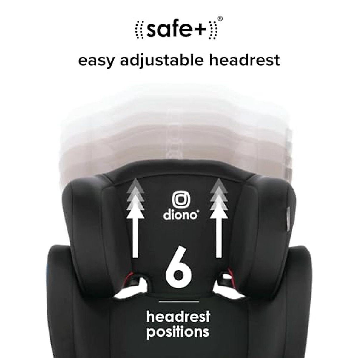 Diono Cambria 2 XL, Dual Latch Connectors, 2-in-1 Belt Positioning Booster Seat, High-Back to Backless Booster, Space and Room to Grow, 7 Headrest Positions, 8 Years 1 Booster Seat, Black