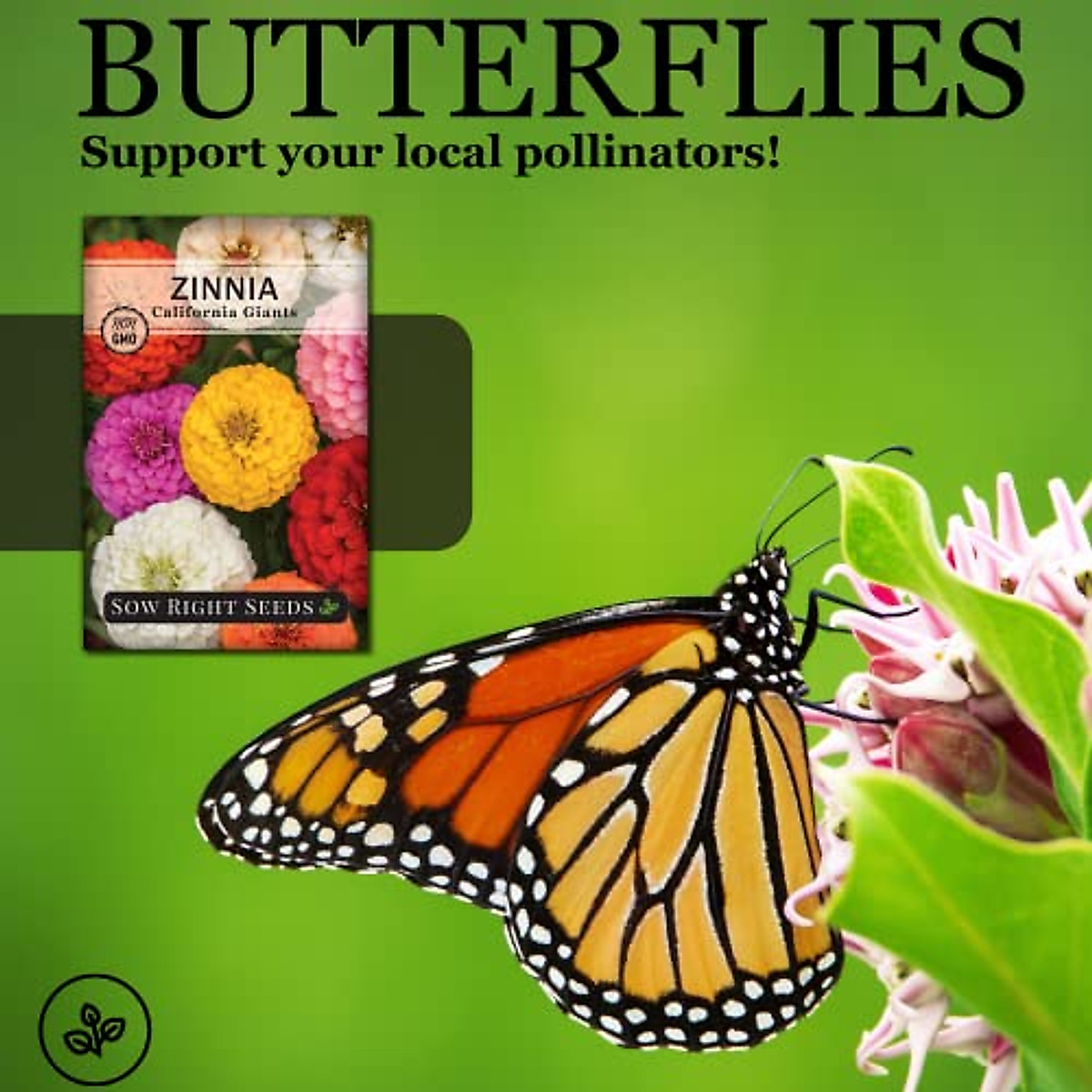 Sow Right Seeds California Giant Zinnia Seeds - Full Instructions for Planting, Beautiful to Plant in Your Flower Garden; Non-GMO Heirloom Seeds; Wonderful Gardening Gifts (1)