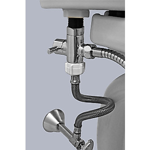 Bidet Valve Adapter 7/8"-Brass Hand Shower Diverter for Toilet Sprayer with Shut Off-3 Way Tee Water Diverter for Bathroom Faucet(Only T-Valve)