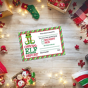Pink Pixie Studio 25 Official Elf Reports- 4 x 6 Elves Notice Naughty or Nice Behavior to Accompany Your Holiday Christmas Elf- North Pole Santa Surveillance Xmas Note Cards