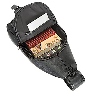 Polare Cowhide Leather Sling Chest Shoulder Bag Waterproof Crossbody Casual Daypack