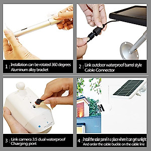 Solar Panel Charger for Ring Spotlight Camera, Ring Stick Up Camera,5 V 4.5 W Output Fast Charging,DC 3.5 Ring Special Connection Charging Port (White 1 Pack)