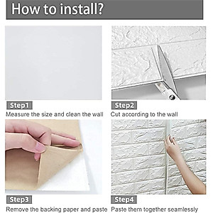 3D Wall Panels Peel and Stick - PE Foam DIY Self Adhesive, Waterproof, Perfect for Interior Wall Decor in Bedroom & Living Room (White, 20pcs 13×15’’)