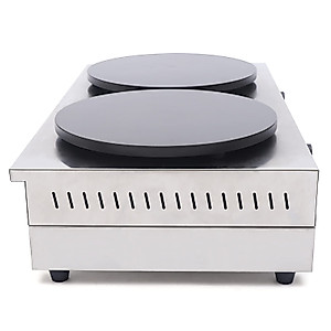 Commercial Electric Crepe Maker Machine, 2-Burner Crepe-Making Table Pancake Machine, Breakfast Griddle Hot Plate Cooktop, Pancake Maker 110V 16"