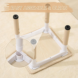 SINKIPA Kids Table and 2 Chairs Set, 23.6''L x 23.6''W Toddler Table and Chairs, Height Adjustable Kids Study Table for Ages 2-10, Graffiti Desktop Children Activity Table with Anti-Slip Foot Covers