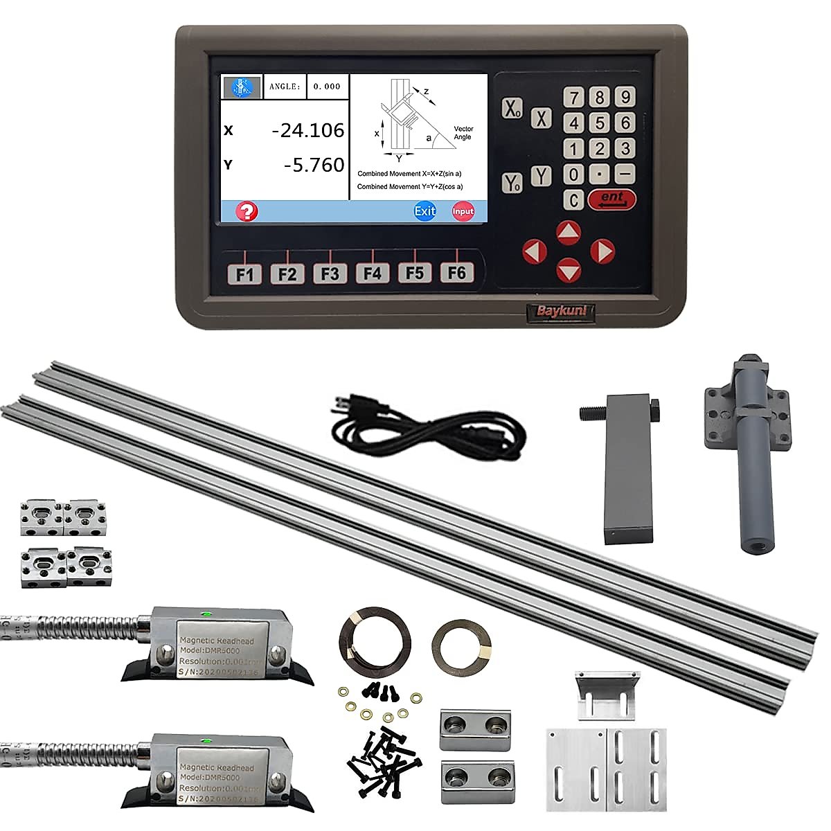 2 Axis DRO Digital Readout RPM Display Magnetic Scale Encoder Set 5um Bridgeport Lathe DRO DIY Set .Travel Length Customized USA Stock