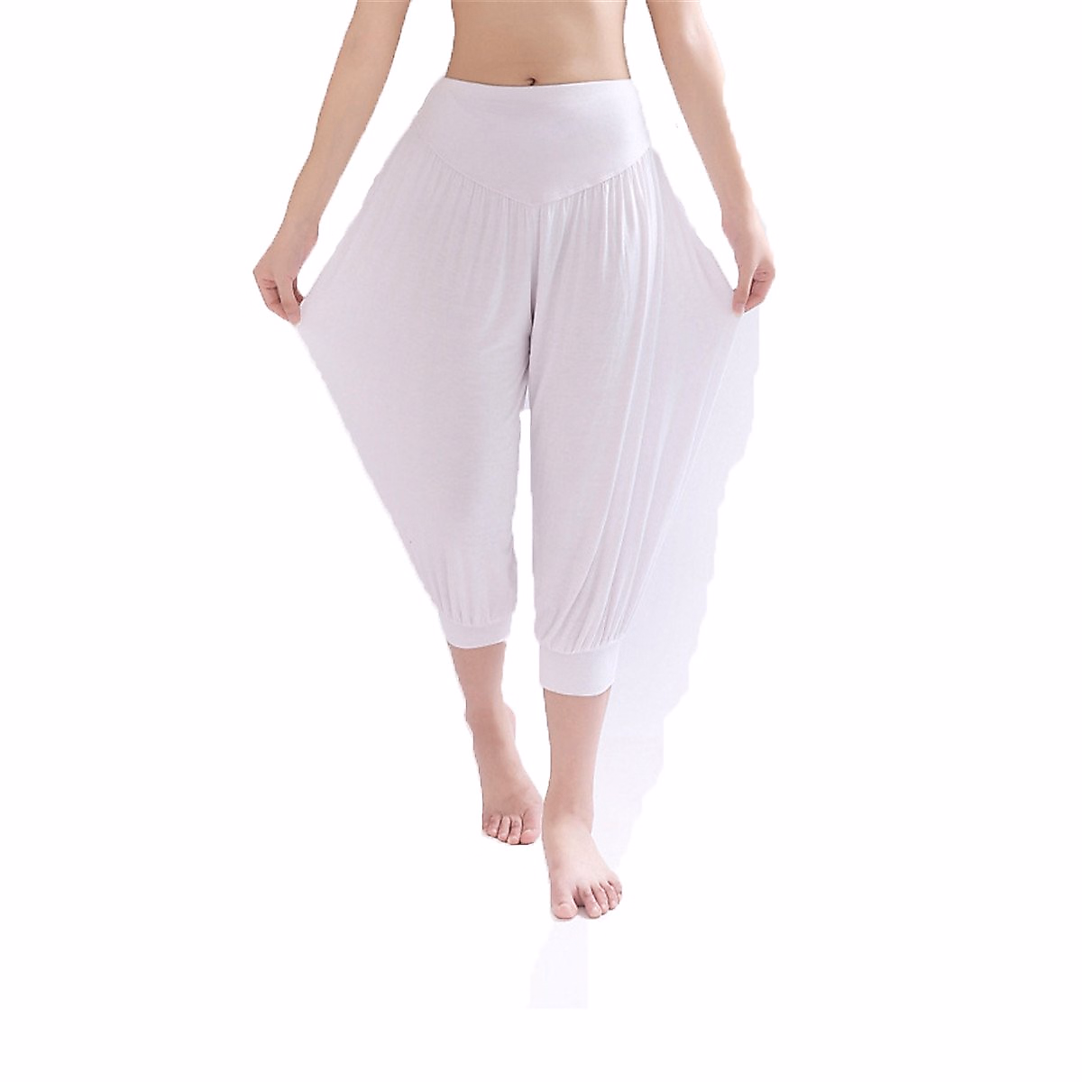 LKXHarleya Women Modal Harem Yoga Pants Loose Casual Fold Over Pilates Capri Pants Yoga Pants