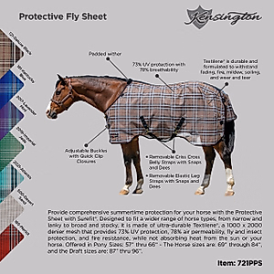 Kensington Breathable and UV Protective Sheet SureFit All Season Protection for Horse - 81", Lavender Mint