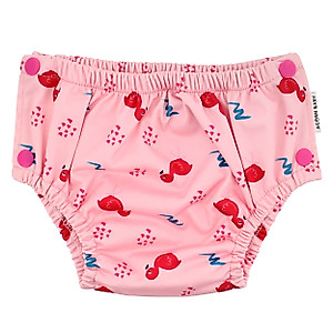 Acorn Baby Toddler Swim Diaper Size 5 and 6 Adjustable - Pink Flamingo Swimmers Reusable Toddler Swimming Diaper
