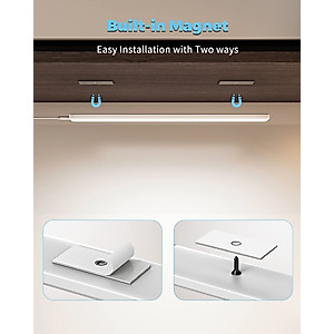 ASOKO Plug-in Under Cabinet Lighting, 16Inch LED Workbench Lights with Super Brighten 700Lumen and Dimmable 6000K Cool White, Memory Function Desk Lamp for Kitchen Sink/Desk/Workbench