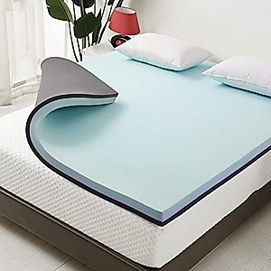 TEKAMON 3 Inch Memory Foam Mattress Topper California King Size,High Density Gel-Infused Cooling Foam Mattress Topper,with Removable & Washable Bamboo Fiber Cover