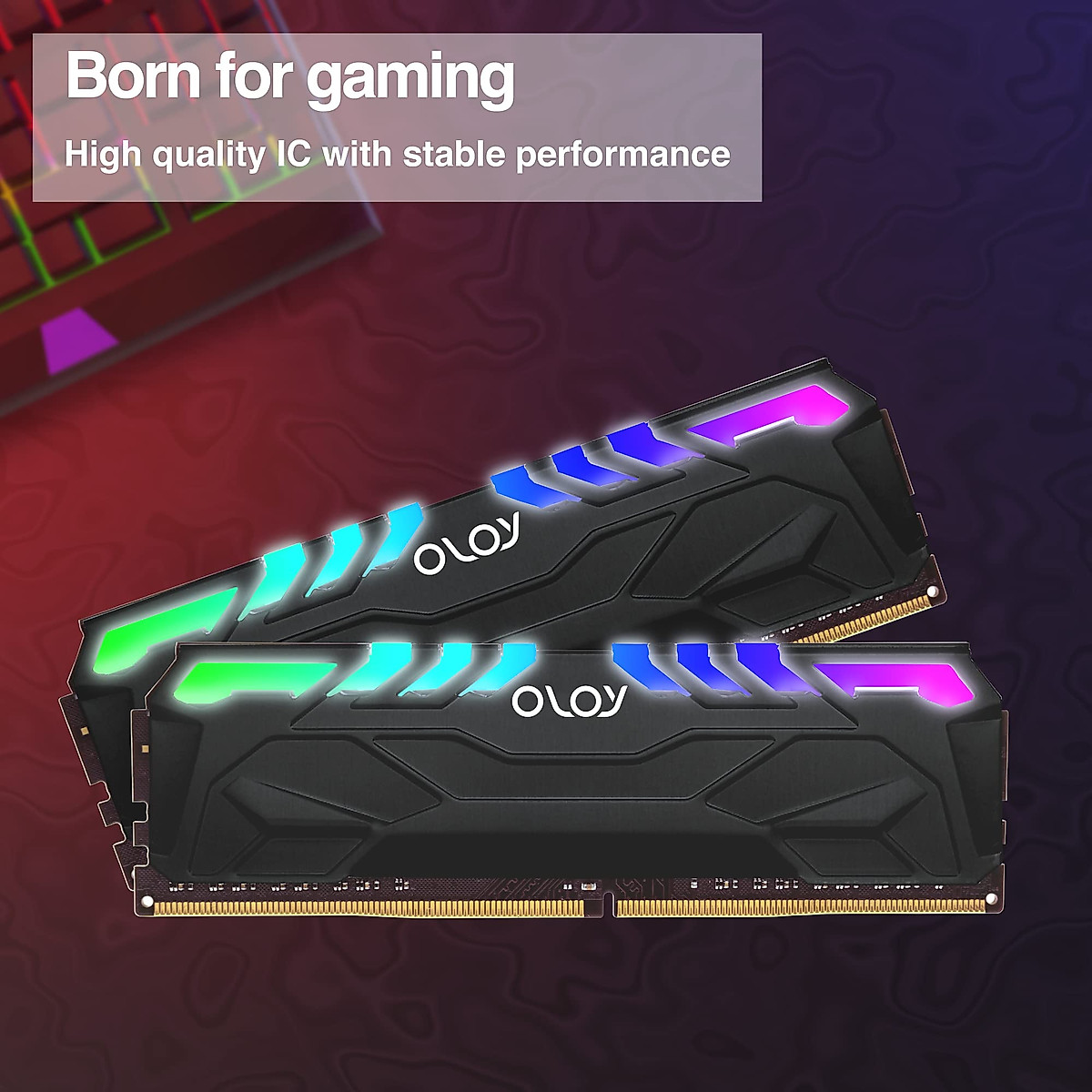 OLOy DDR4 RAM 16GB (2x8GB) Black Owl Aura Sync RGB 3200 MHz CL16 1.35V 288-Pin Desktop Gaming UDIMM (MD4U0832161BHJDA)