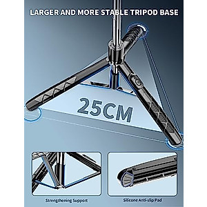 71" Phone Tripod & Selfie Stick, All in One Extendable Cell Phone Tripod with Wireless Remote, Tripod Stand for iPhone & Travel Tripod 360° Rotation Compatible with iPhone Android Phone, Camera