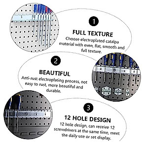 OUNONA 1pc Screwdriver Holder Garage Storage Hook Drill Wall Holder Wall Mounted Clothes Hanger Screwdriver Organizer Wall Hand Tool Mounted Tool Organizer Bolts Silver Steel Galvanized