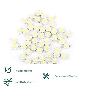 High Power Led Chip, LED Chip Bulb, Light Beads, 1w White Super Bright SMD Cob Light Emitter Components Diode Bulb Lamp Beads for DIY Lighting (Cool White)