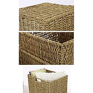 Desktop Storage Woven Basket Magazine Magazine Toy Basket Storage Basket Manual 5 Sizes (Size : 312630cm)