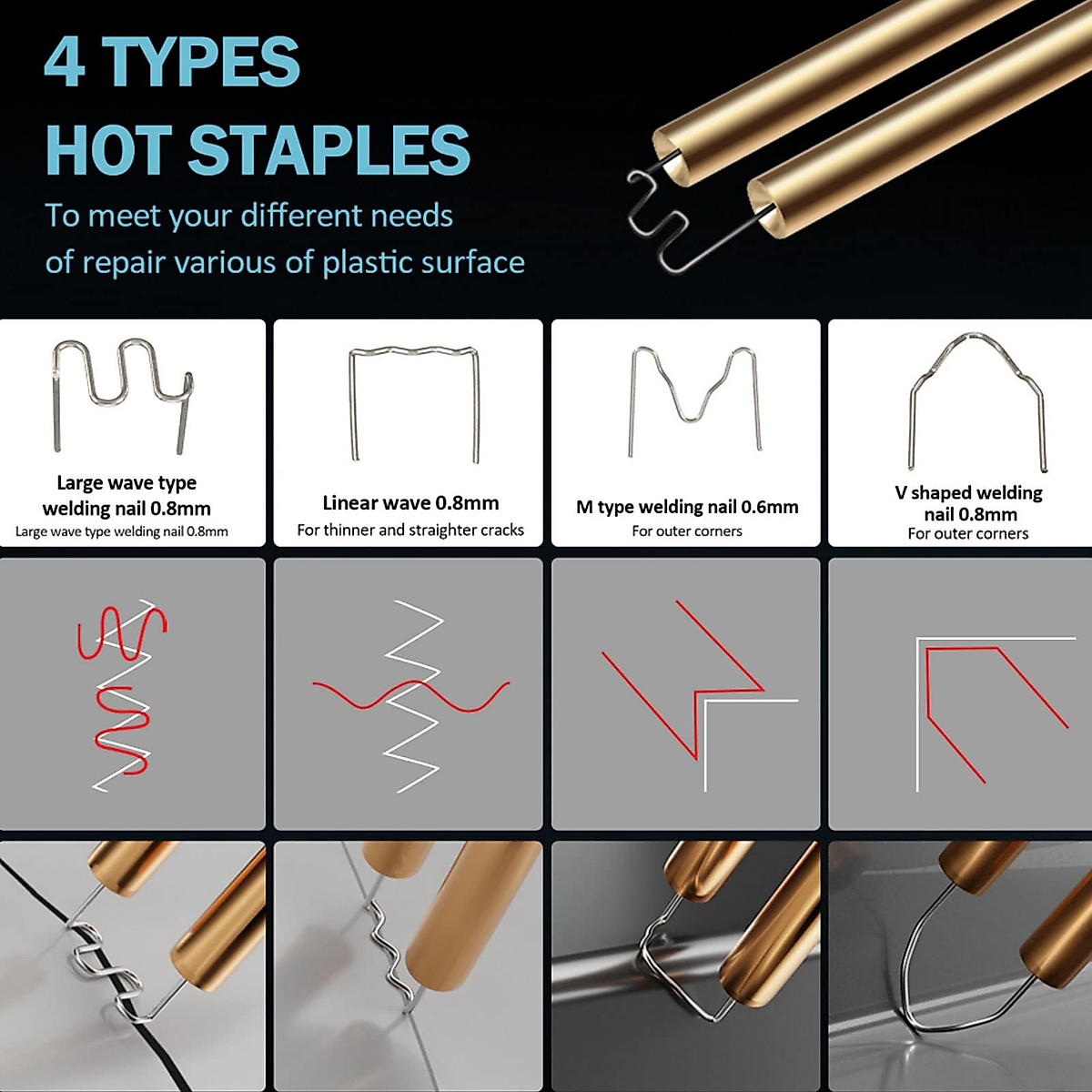 Hot Stapler,plplaaoo Plastic Welder,Welding Machine,Hot Stapler Multifunction Plastic Welding Red Portable Welder for Radiators Bumpers Repair(220V, Australian Standard)