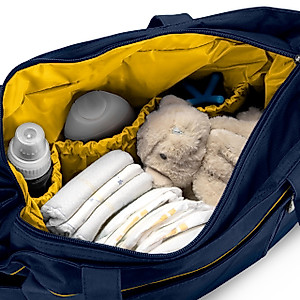 Creative Knitwear Diaper Tote Bag, Large Multi-Purpose Bag with Changing Pad, Michigan Wolverines Logo, Navy/Gold