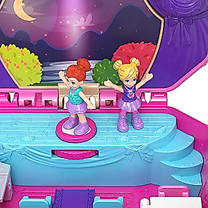 Polly Pocket Playset with 2 Micro Dolls & Surprise Accessories, Music Toy with Ballet Theme, Pocket World Tiny Twirlin' Music Box