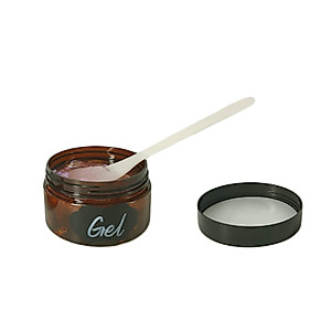 zmybcpack 24 Pack 2 OZ (60ml) Amber Plastic Jars With Lids, 12 Spatulas, A Pen, Labels - PET Storage Container for Cosmetic, Cream, Gel, Lotion-Beauty Travel Jars Plastic Slime Jars