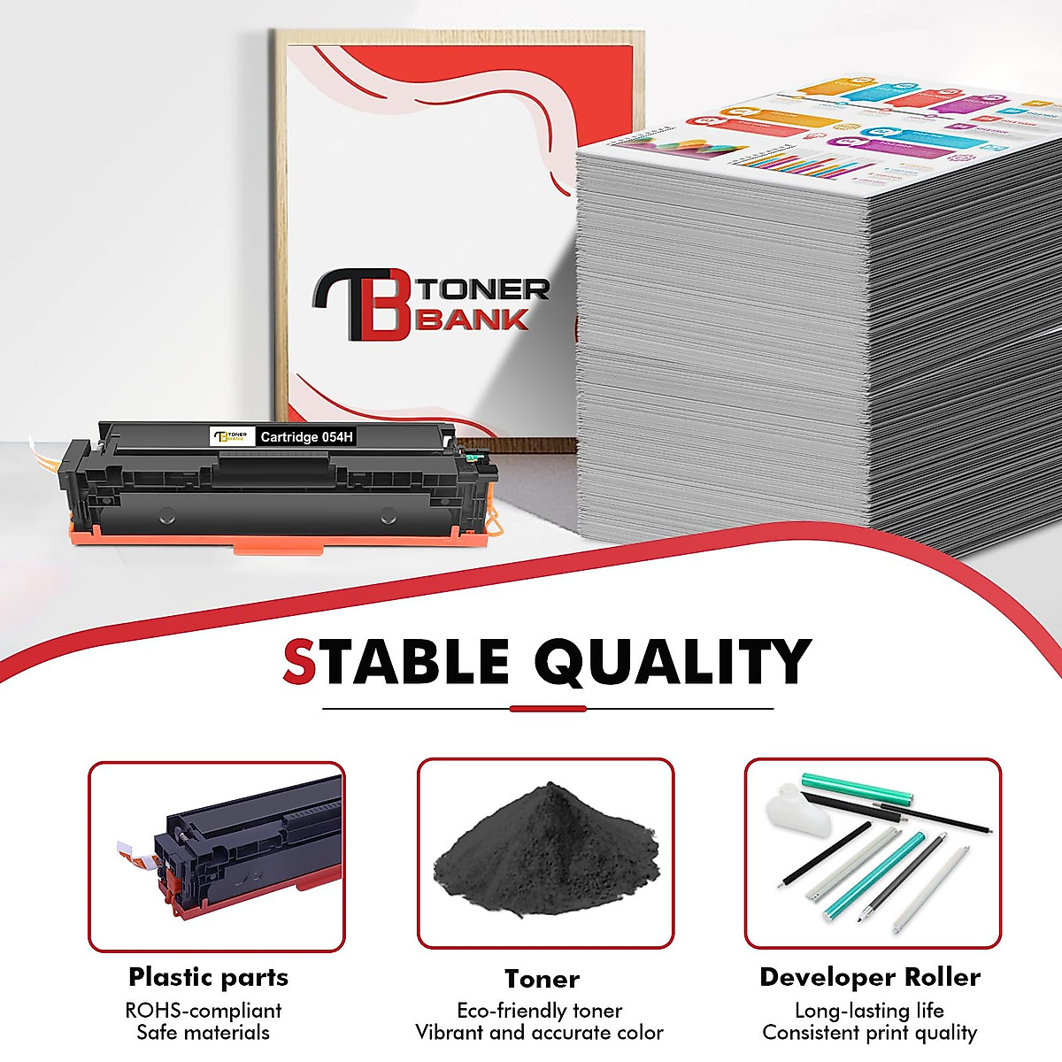 Toner Bank Compatible 054 Toner Cartridge Replacement for Canon 054H 054 CRG054H Color ImageCLASS MF644Cdw MF642Cdw LBP622Cdw MF641Cw MF644 MF642 High Yield Printer Black Ink 2-Pack