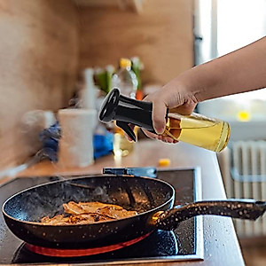 WERTIOO Olive Oil Sprayer for Cooking 4 Pack, 7.4oz/210ml Glass Olive Oil Spray Bottle Refillable Kitchen Accessories Oil Mister for Air Fryer, Salad, Baking, BBQ