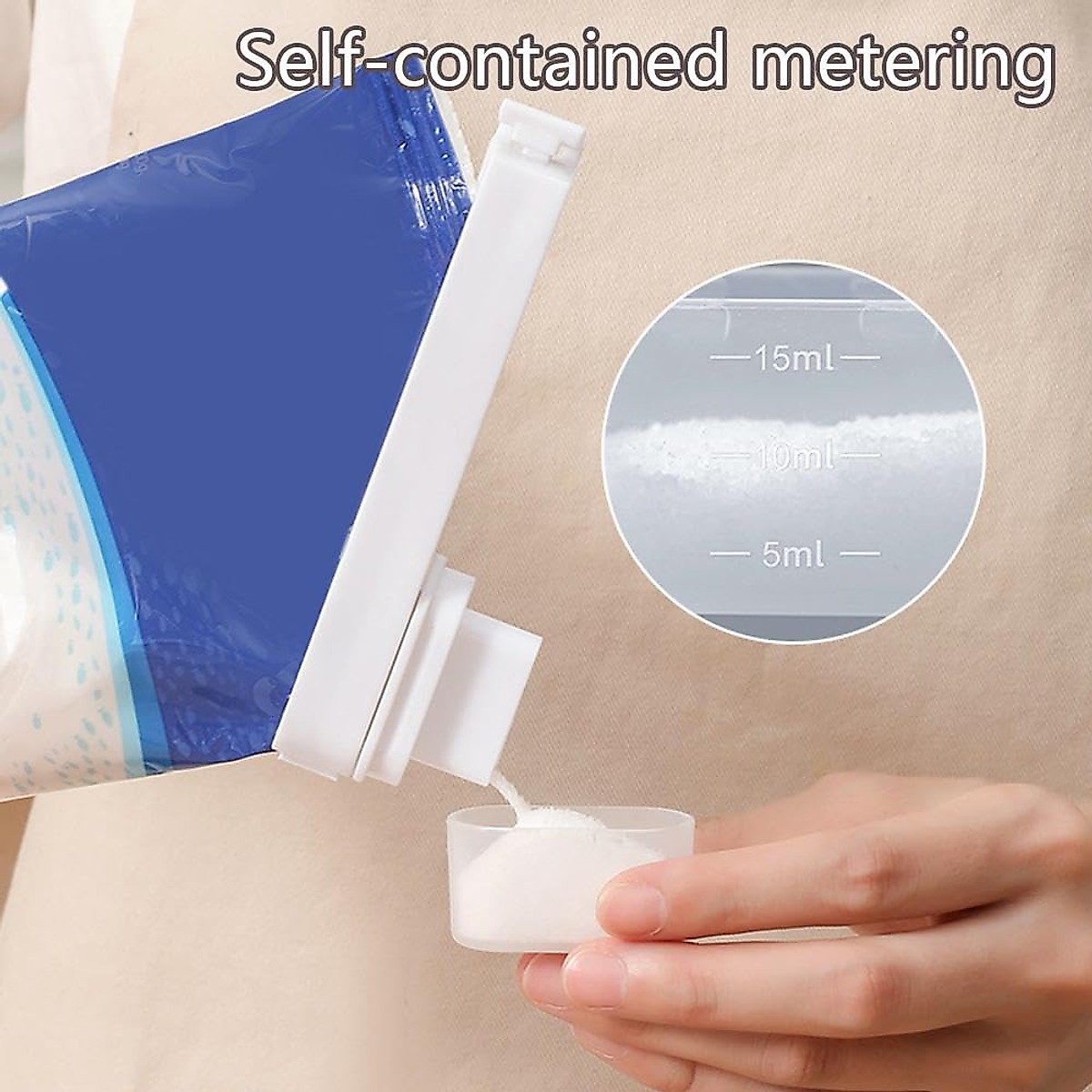 PLGEBR Food Bag Sealing Clip with Pour Spout,Food Storage Sealing Clips with Pour Spouts,Food Bag Spout Clip,Kitchen Food Bag Clips,Plastic Cap Food Clips,Suitable for Small Particle Food,Liquid