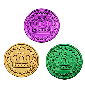 Mardi Gras Plastic Coins (asstd gold, green, purple) (100/Pkg)