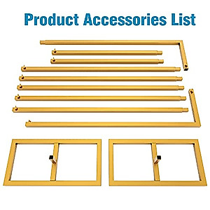 Fomcet 10FT x 10FT Backdrop Stand Heavy Duty with Base, Gold Portable Adjustable Pipe and Drape Backdrop Stand Kit, Square Metal Arch Party Frame for Wedding Birthday Parties Banquet Decorations